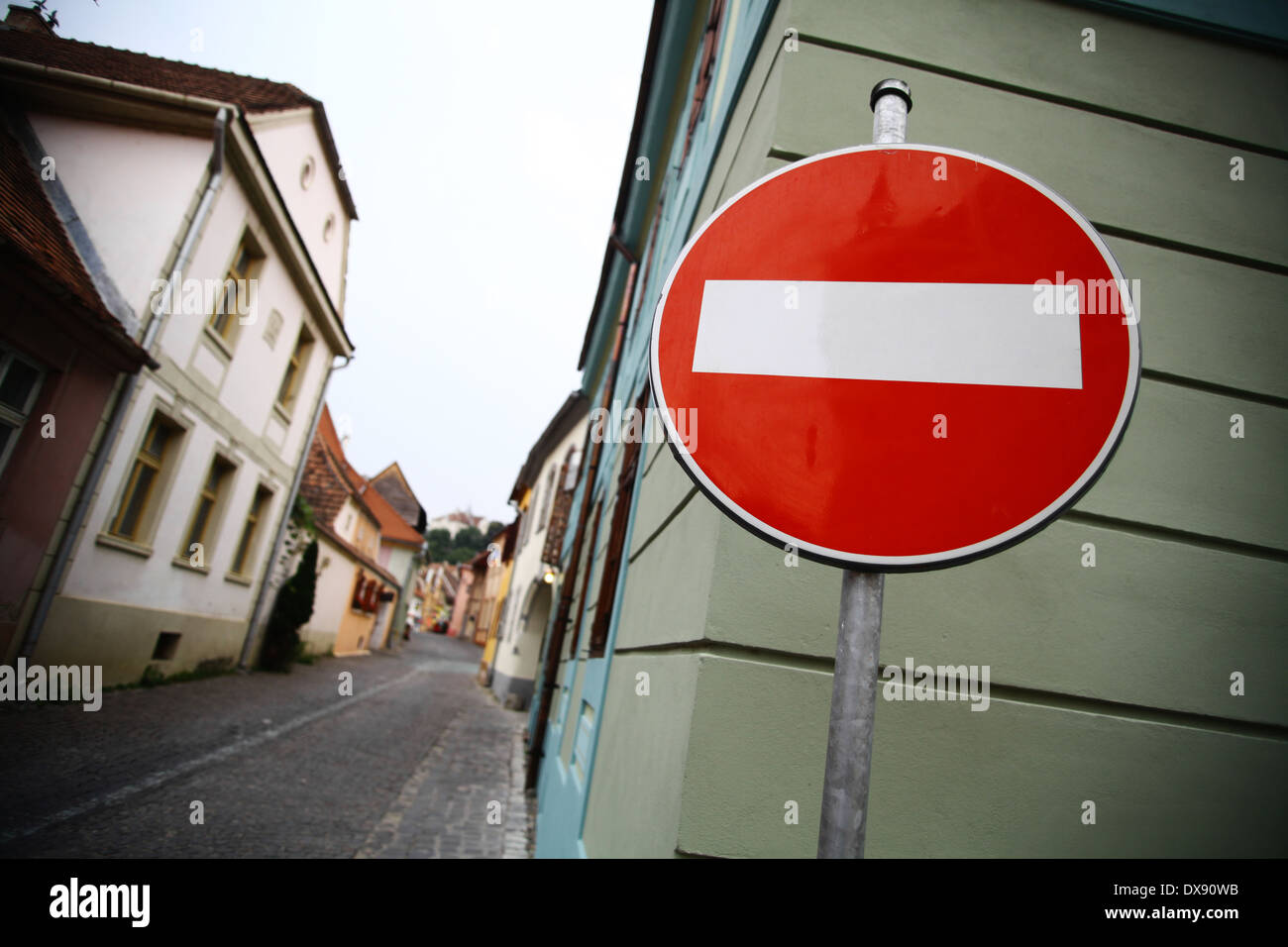 Color shot of a "Forbidden access" road sign Stock Photo - Alamy