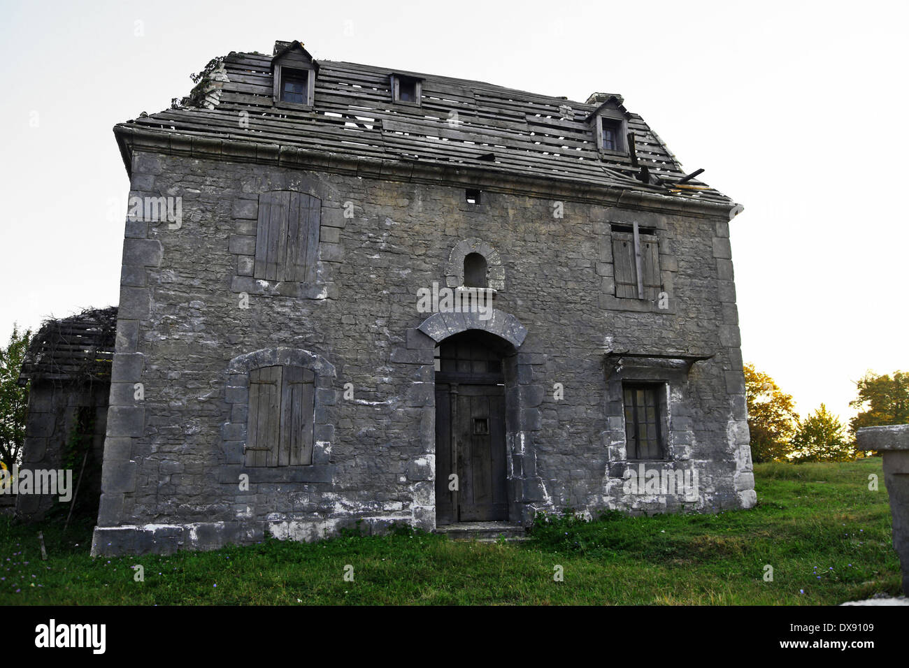 Color shot of an abandoned big house Stock Photo - Alamy