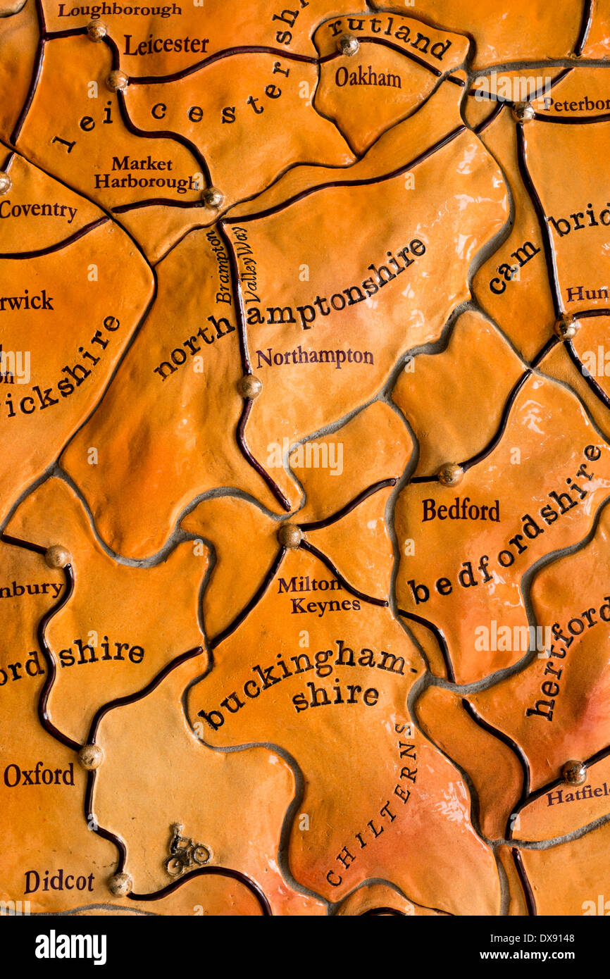 Uk counties map hi-res stock photography and images - Alamy