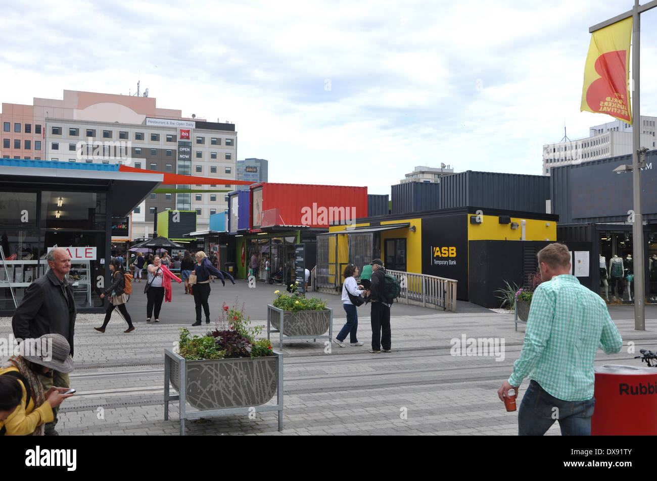 Shipping container mall Christchurch Stock Photo - Alamy