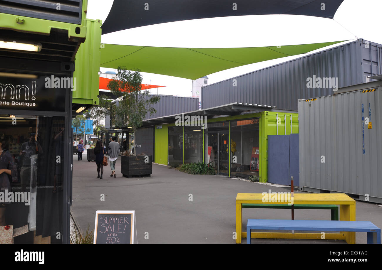 Shipping container mall Christchurch Stock Photo - Alamy
