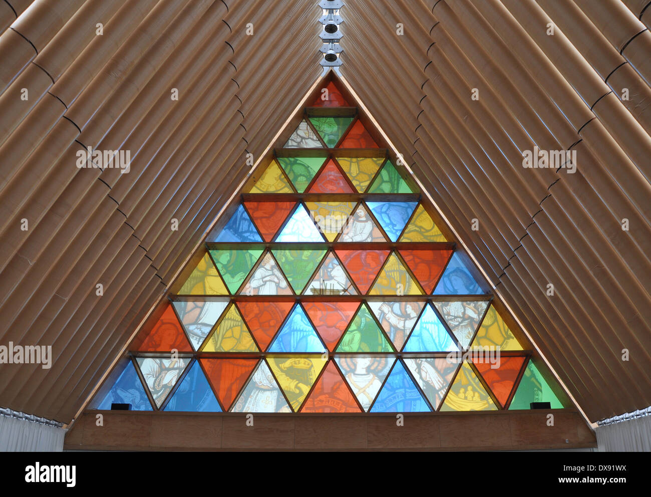 Cardboard cathedral window Christchurch New Zealand Stock Photo - Alamy