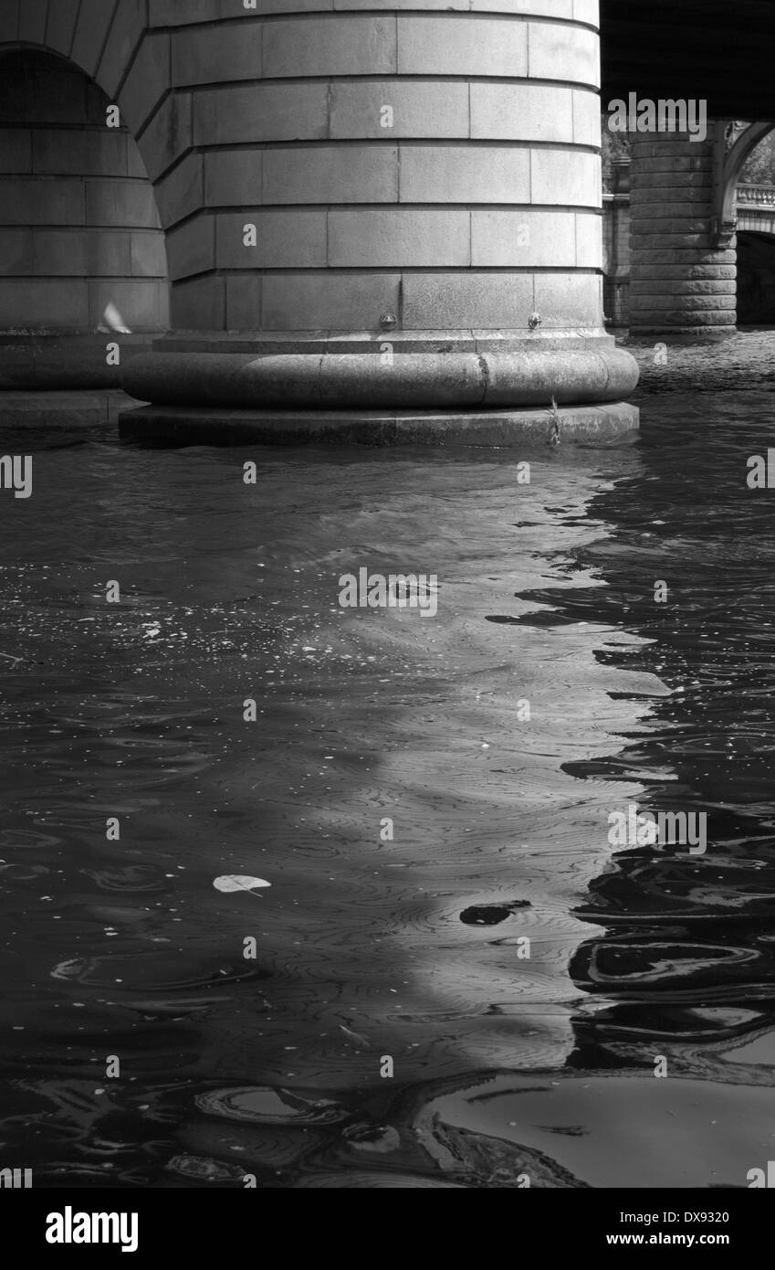 Column on the railway bridge into Central Station in Glasgow, Scotland ...