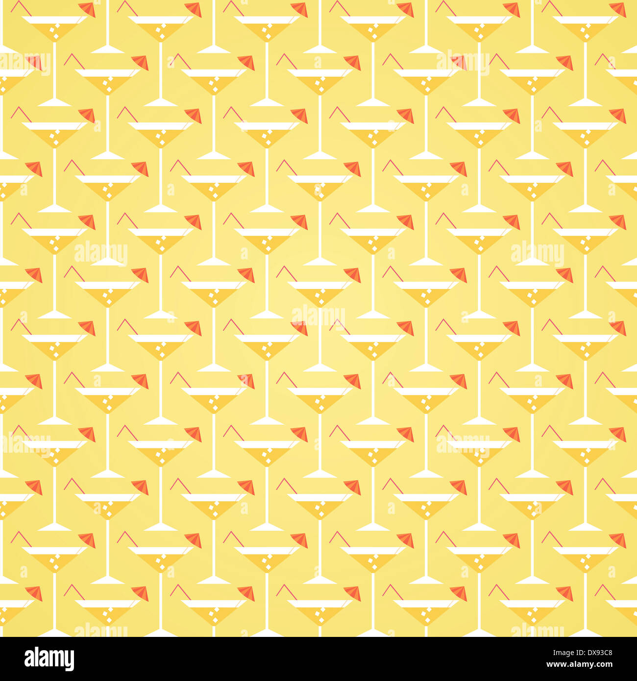 vector background, seamless pattern with yellow backdrop and cocktails ...