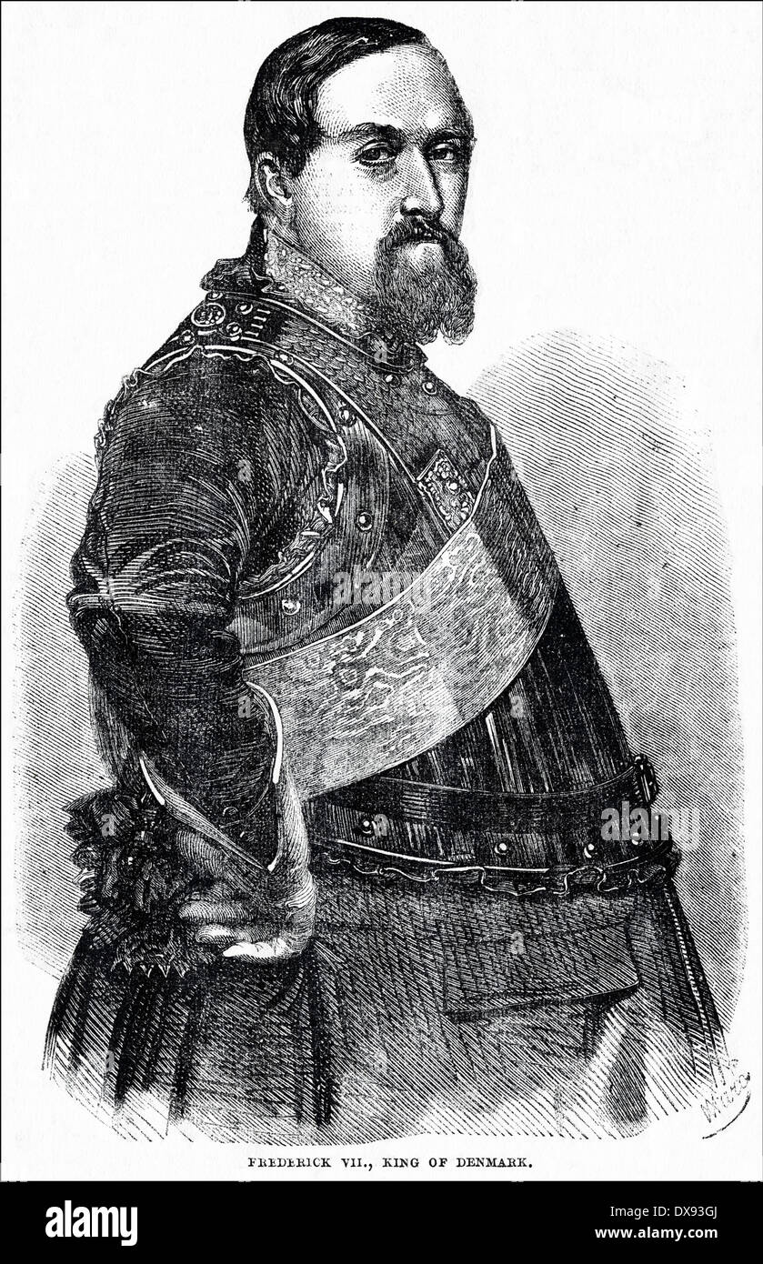 19th century portrait of Frederick VII, King of Denmark 1808 - 1863 ...