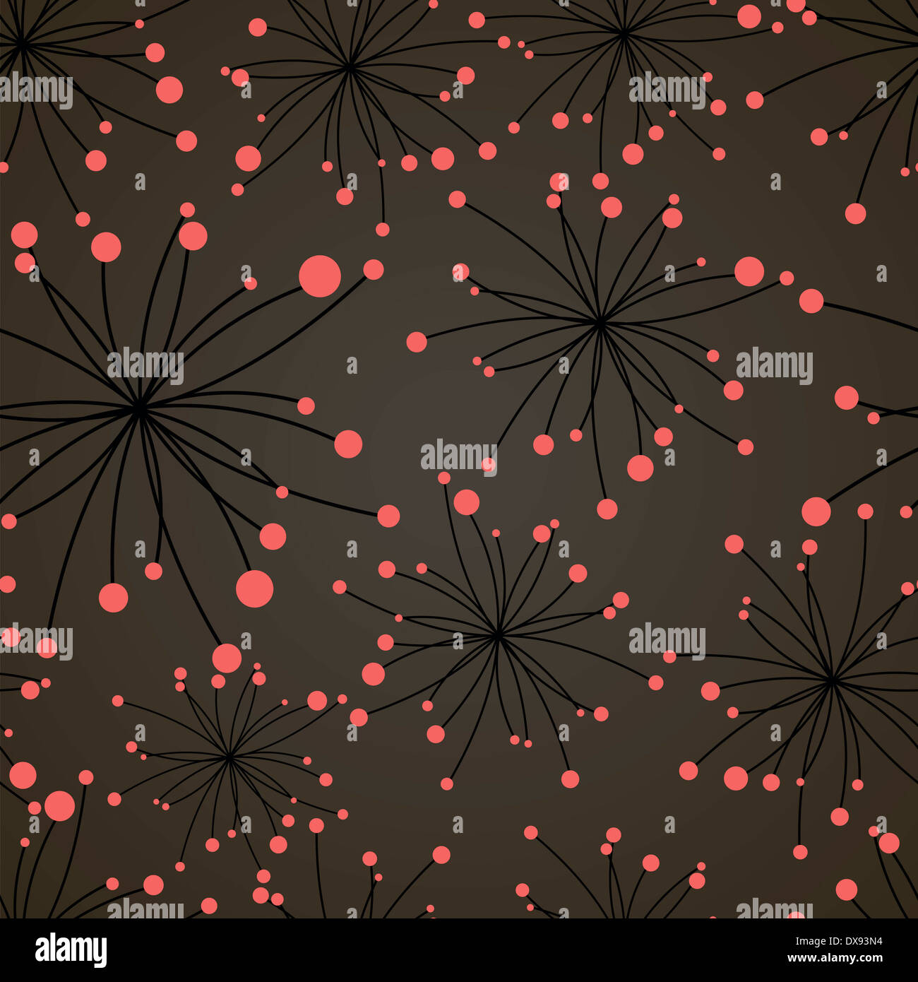background, seamless pattern with red and black floral elements ...