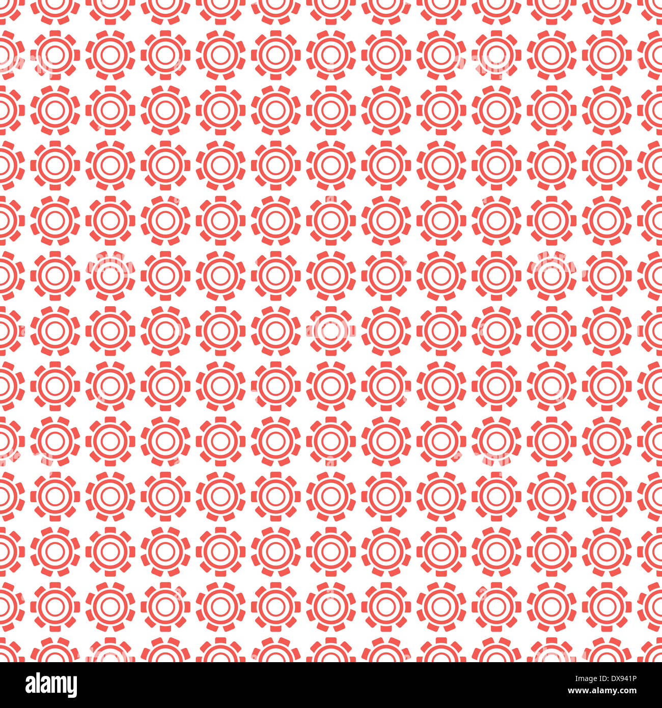 seamless pattern, white background with red cogwheel, geometric gear ...