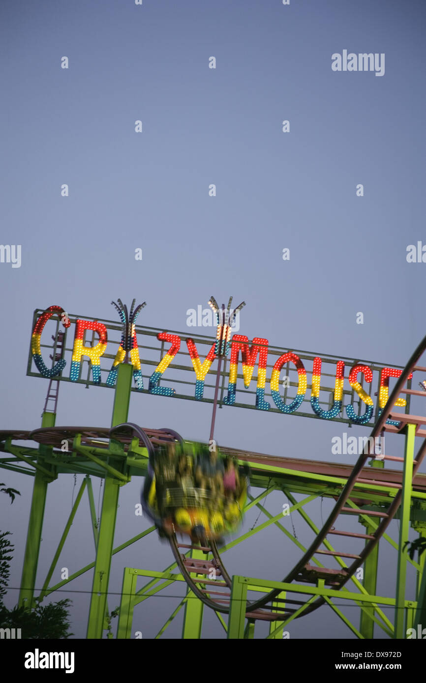 Crazy Mouse amusement park ride Stock Photo - Alamy