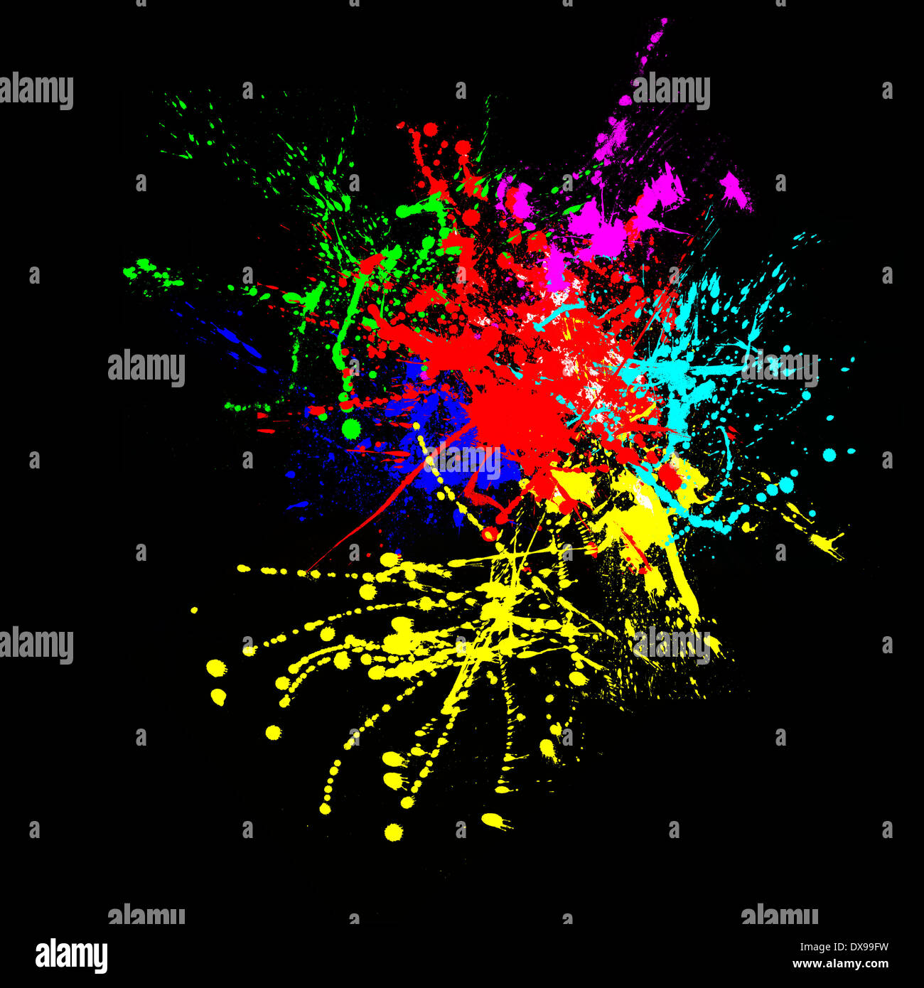 Colorful splashes of color Stock Photo - Alamy