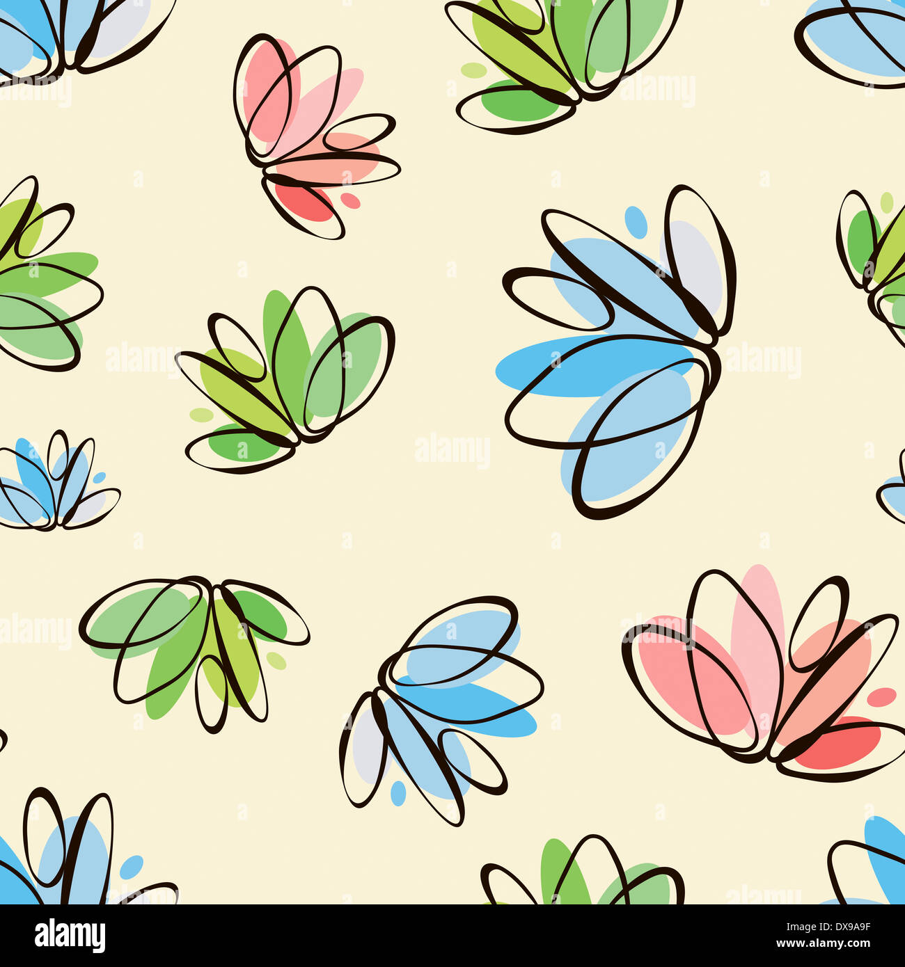 seamless floral pattern, vector illustration. Flower design Stock Photo ...