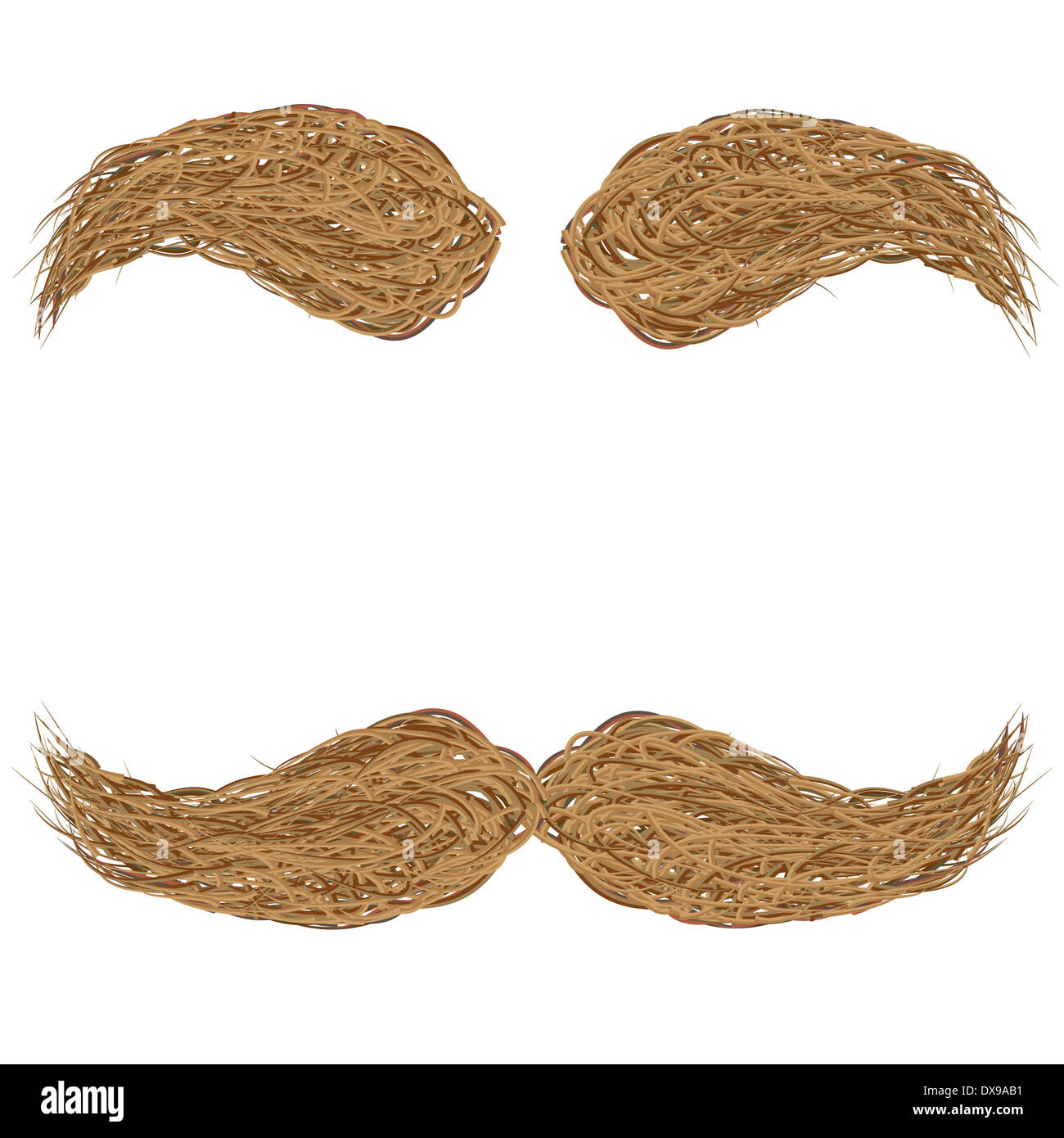 mustache and eyebrows, brown, vector illustration Stock Photo - Alamy