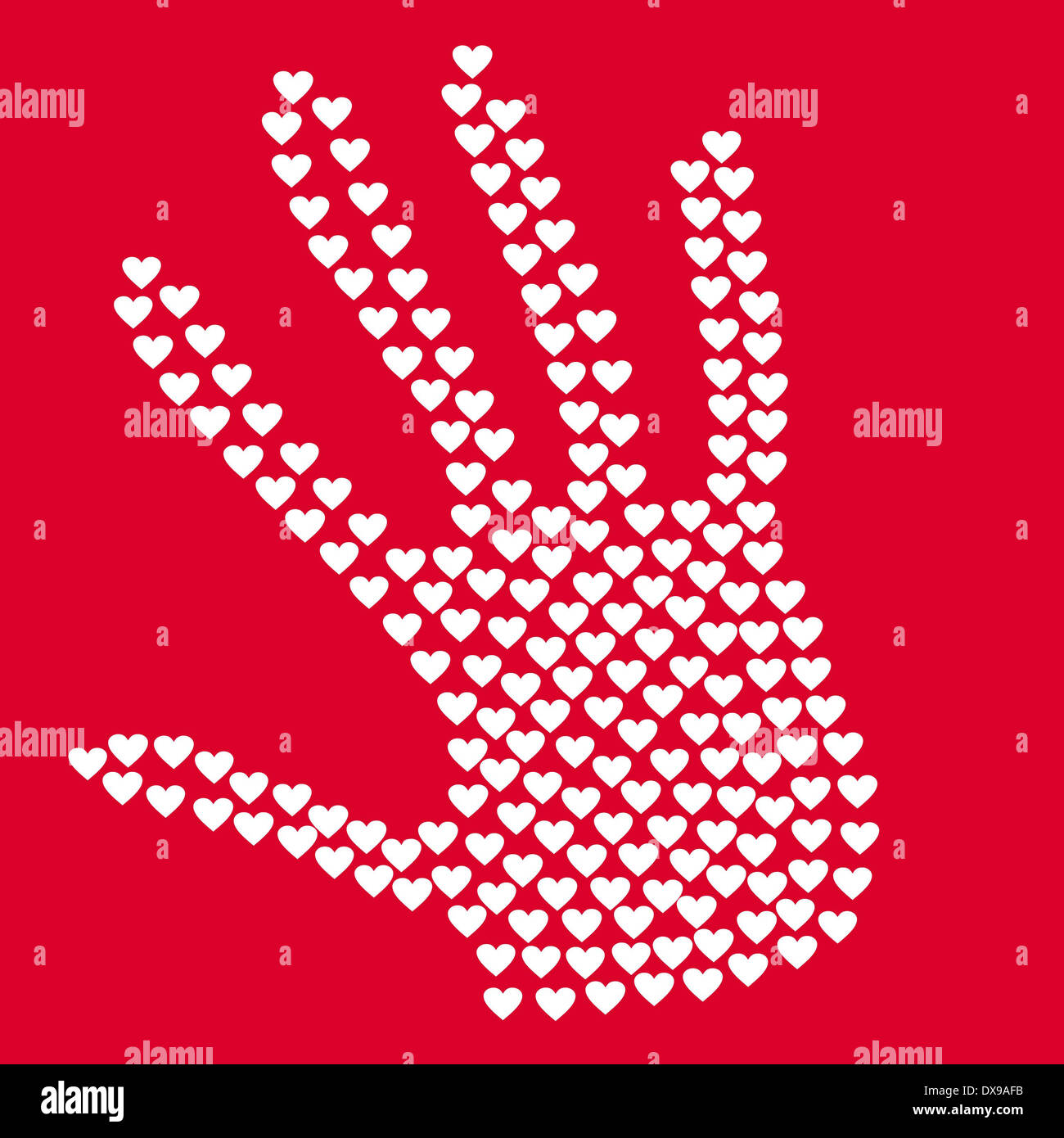 heart in form of hands, red and white, vector Stock Photo - Alamy
