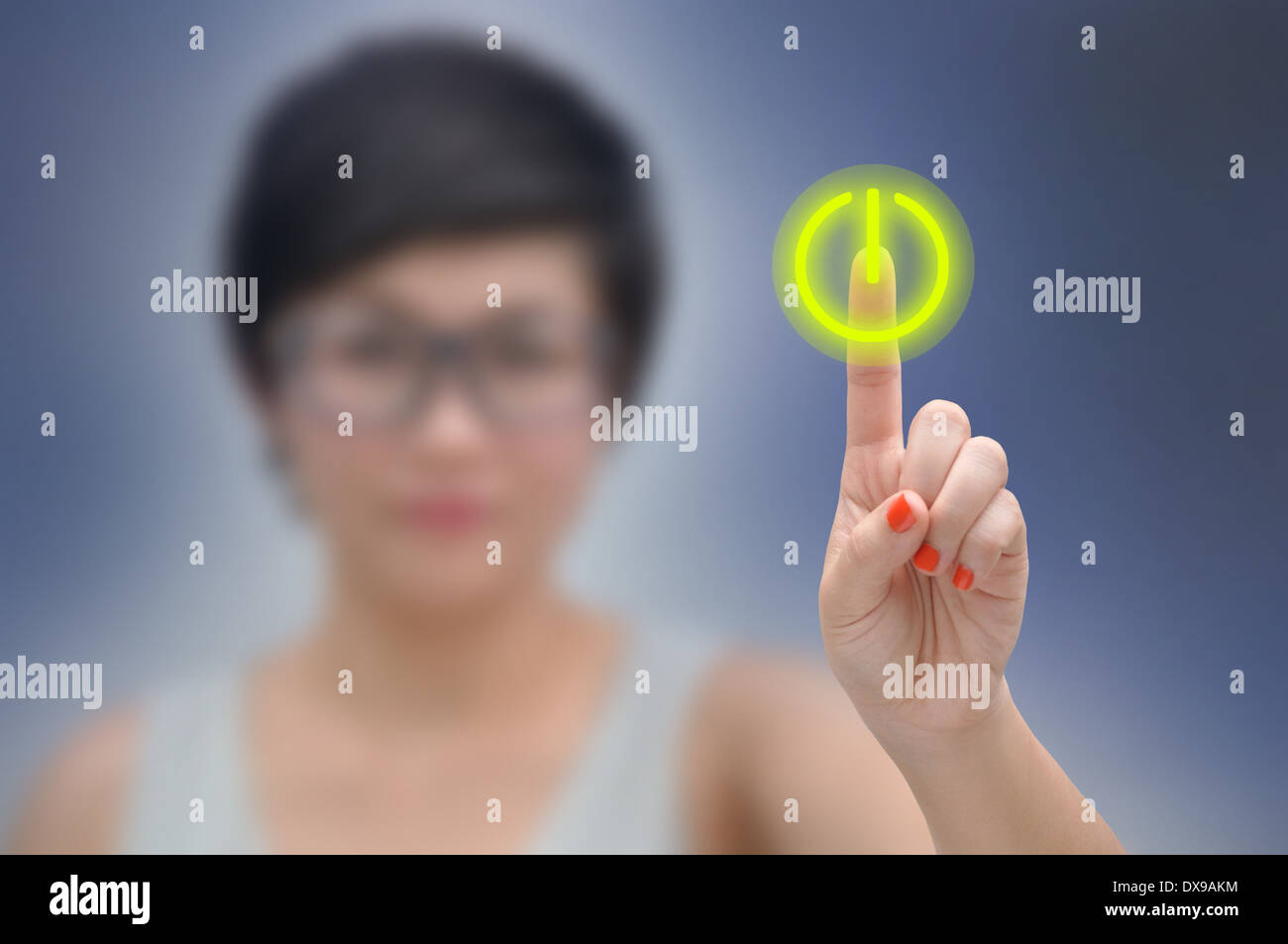 Cute business woman with business concepts Stock Photo - Alamy