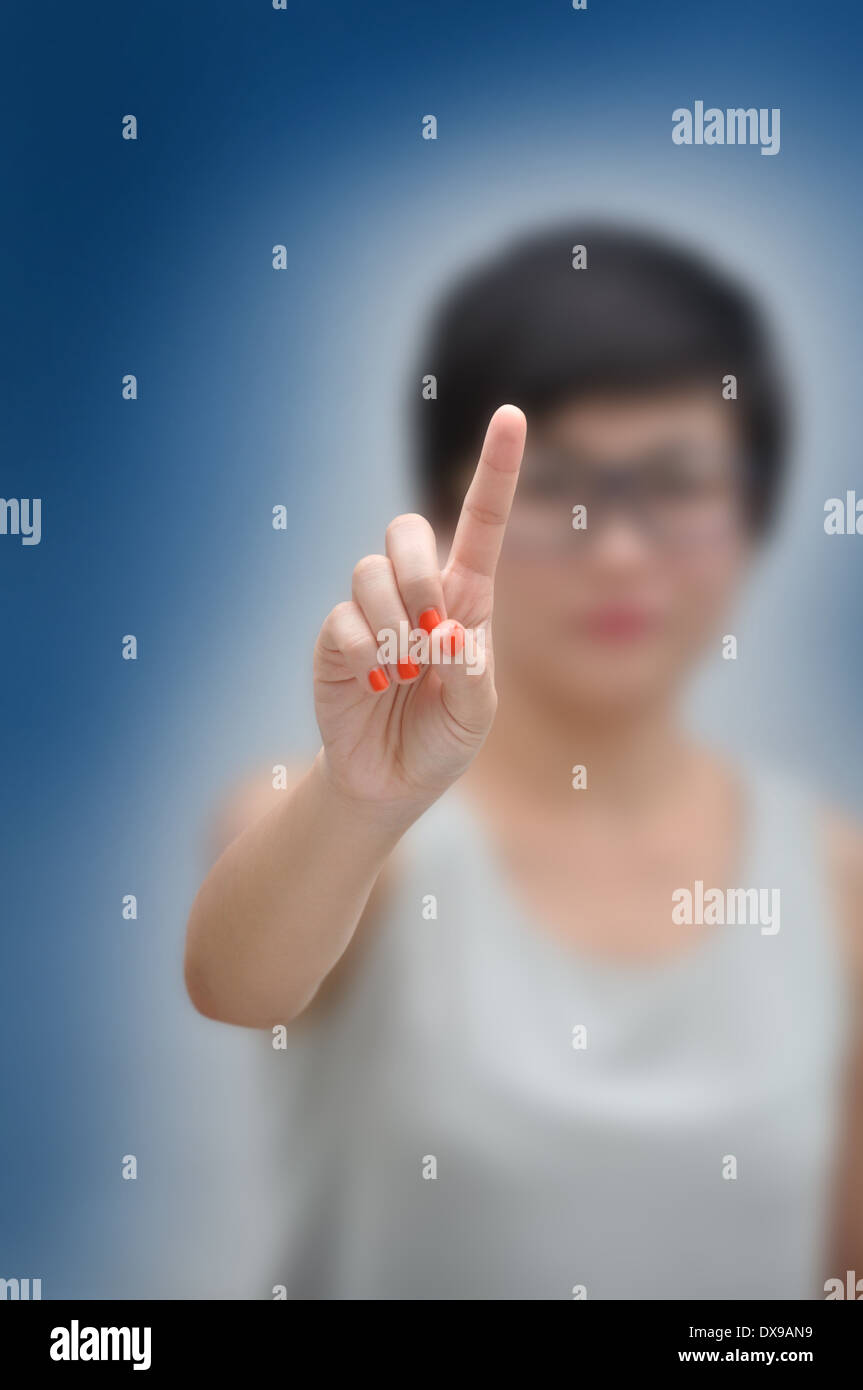 Cute business woman with business concepts Stock Photo - Alamy