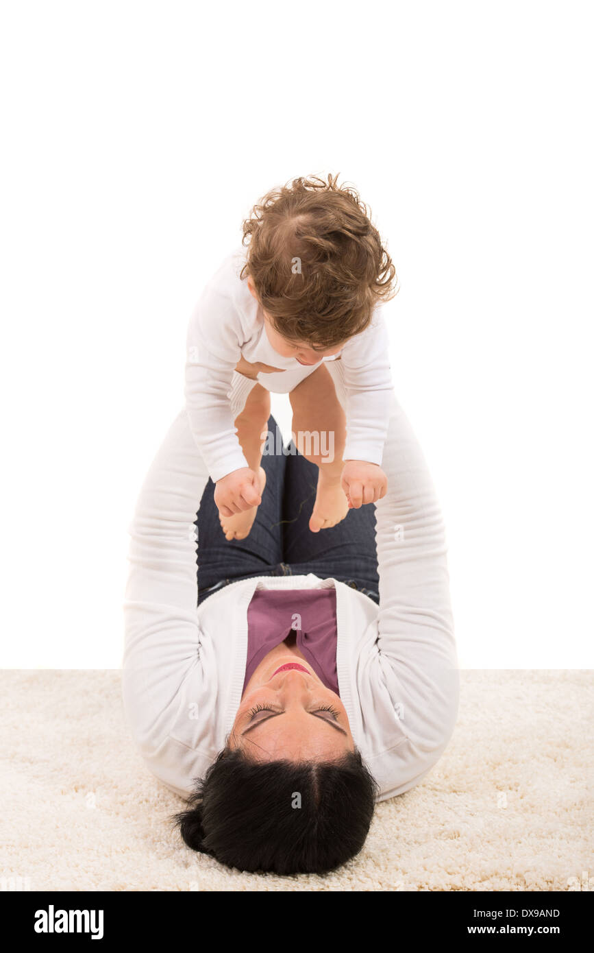 Mother child raising play hi-res stock photography and images - Alamy