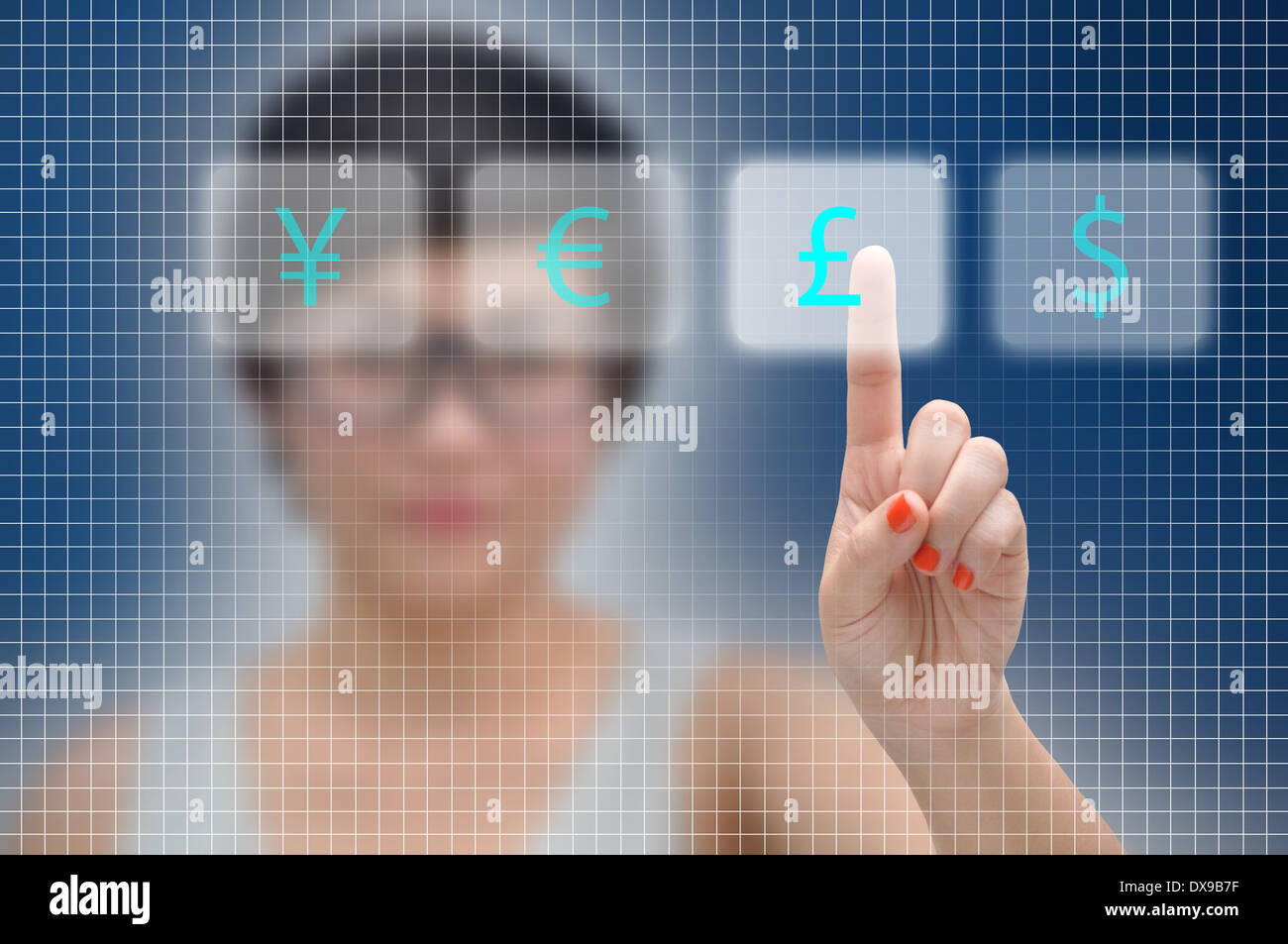 Cute business woman with business concepts Stock Photo - Alamy