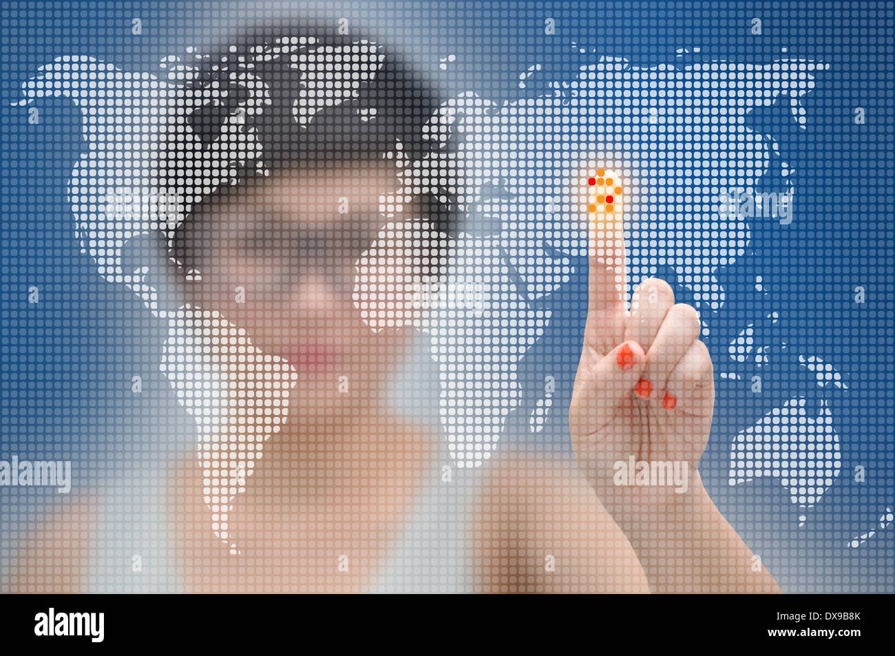 Cute business woman with business concepts Stock Photo - Alamy