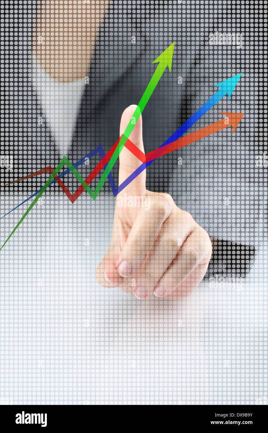 Cute business woman with business concepts Stock Photo - Alamy