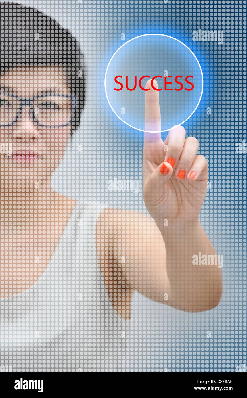 Cute business woman with business concepts Stock Photo - Alamy
