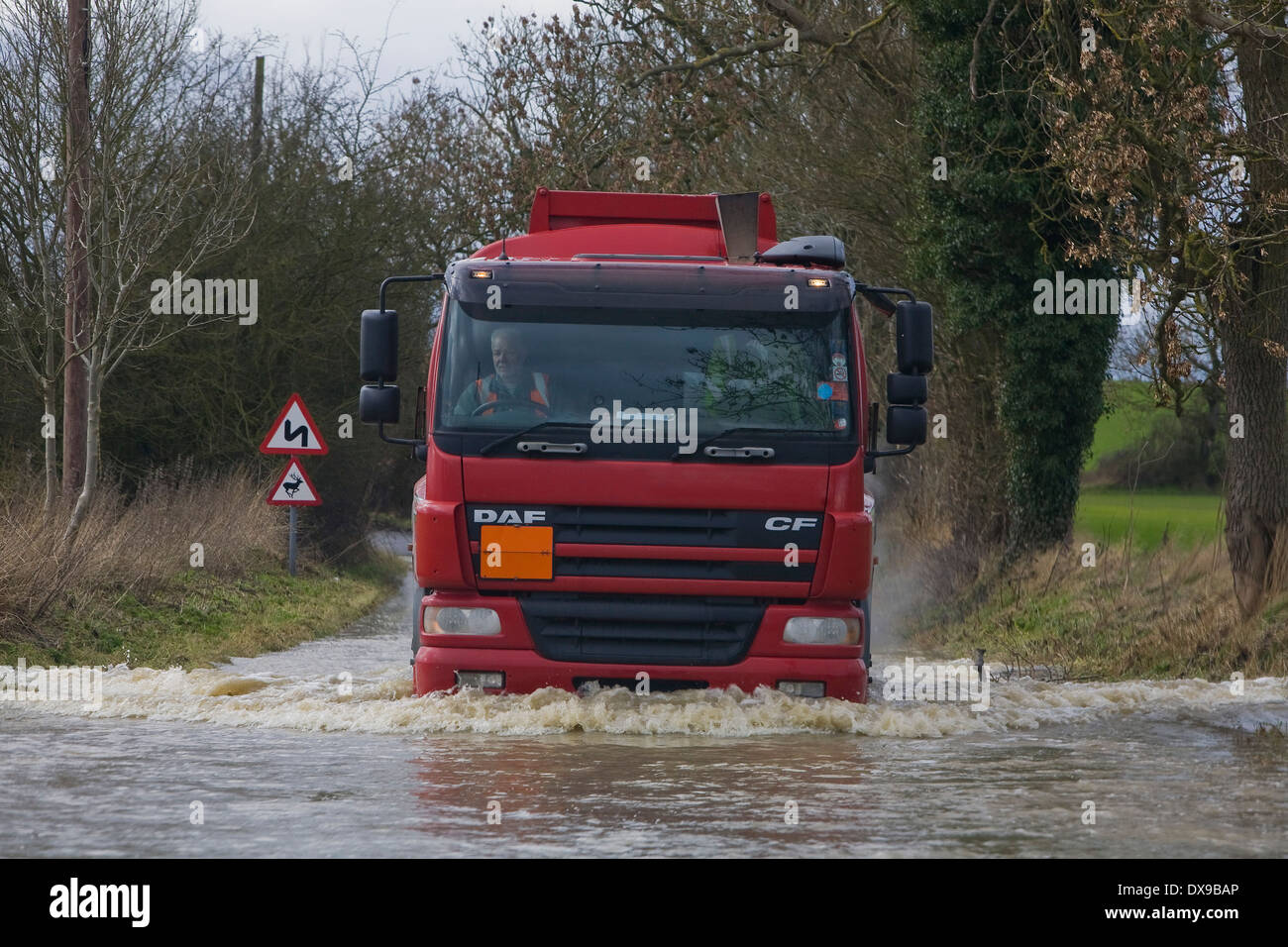Lorry on flooded road hi-res stock photography and images - Alamy