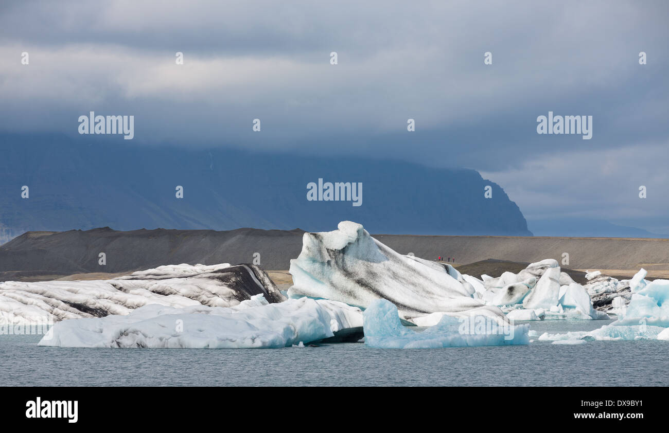 blue icebergs, lagoon and storm Stock Photo - Alamy
