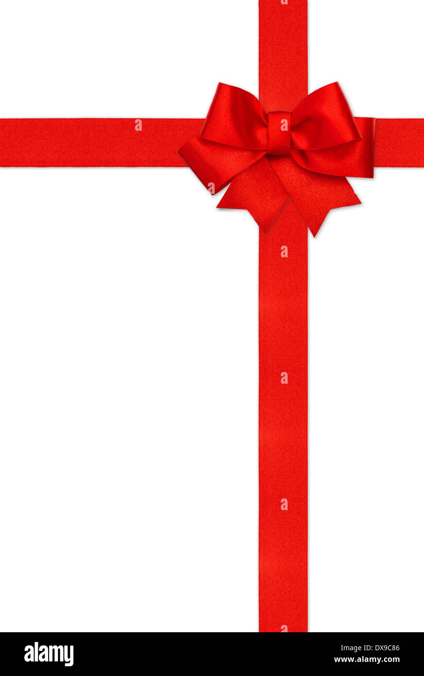 red ribbon bow isolated on white background. gift card concept. festive ...