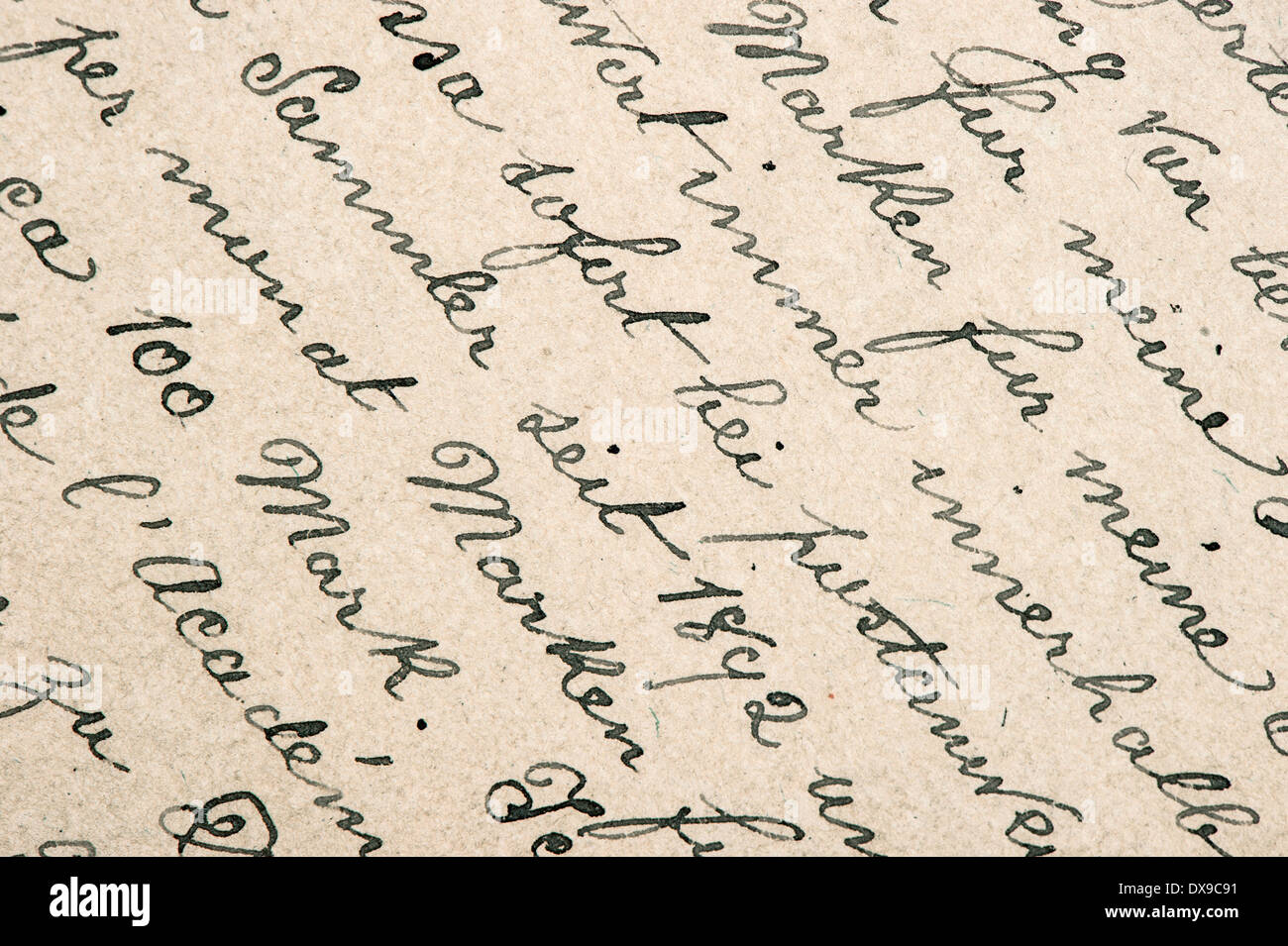 old handwritten text in german language from ca. 1896. grunge vintage ...