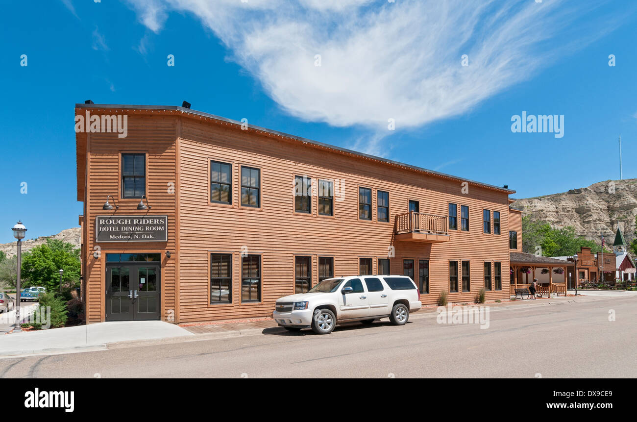 North Dakota, Medora, Rough Riders Hotel, hotel site since 1885 Stock ...