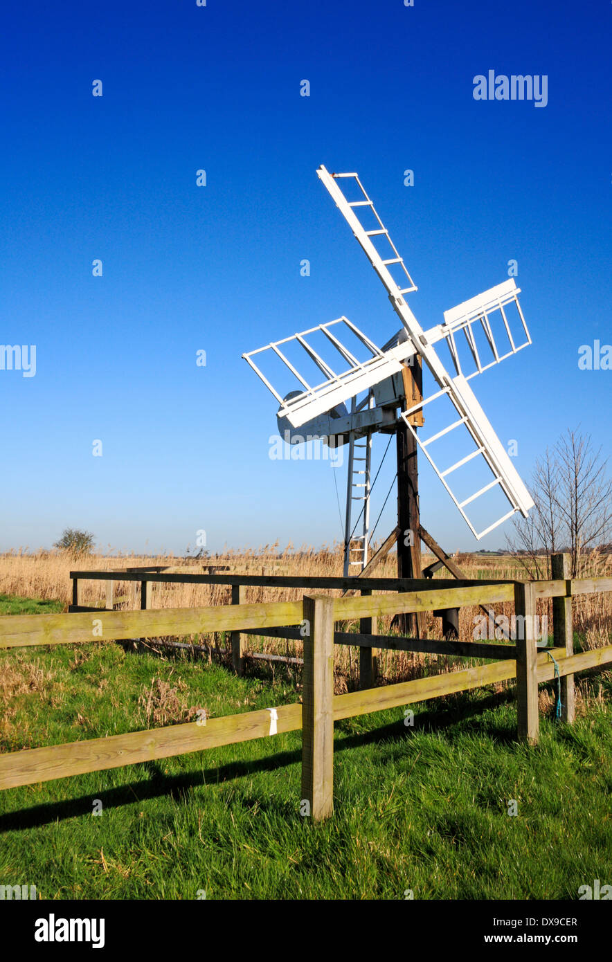A view of Palmer's Drainage Windmill on the Norfolk Broads at Upton ...