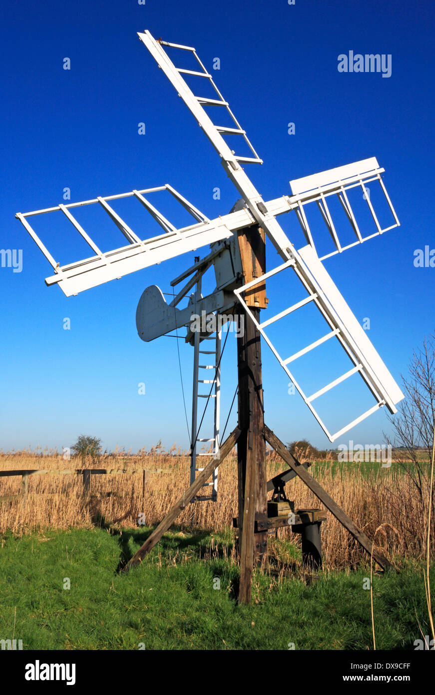 A view of Palmer's Drainage Windmill on the Norfolk Broads at Upton ...