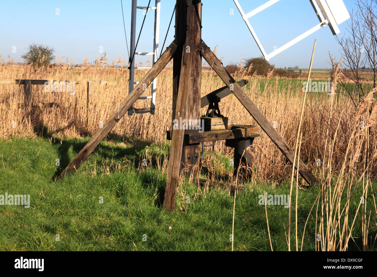 A view of the base of Palmer's Drainage Windmill on the Norfolk Broads ...