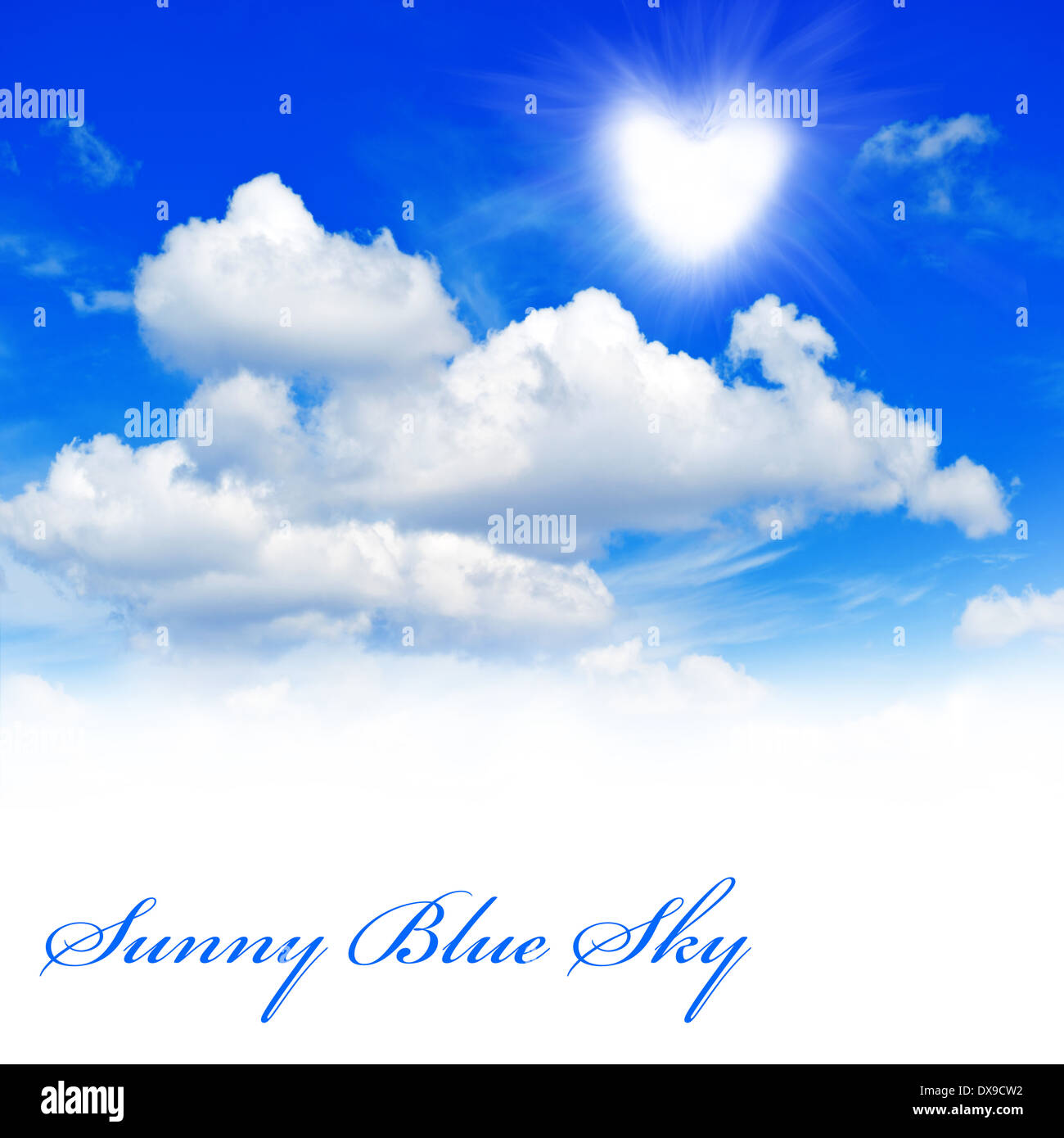 beautiful sunny blue sky background with sample text Stock Photo - Alamy