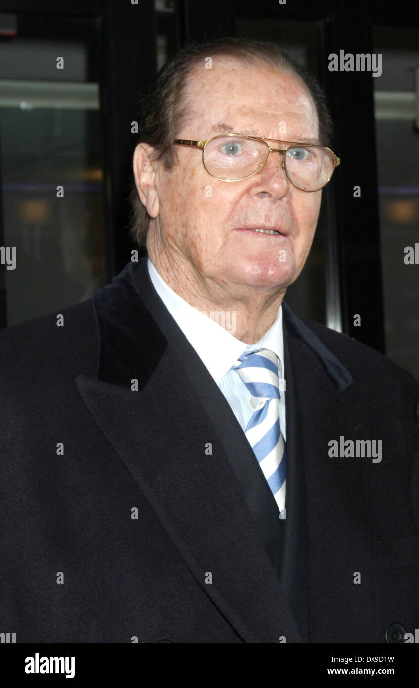 Sir Roger Moore seen on a night out in New York City Featuring: Sir ...