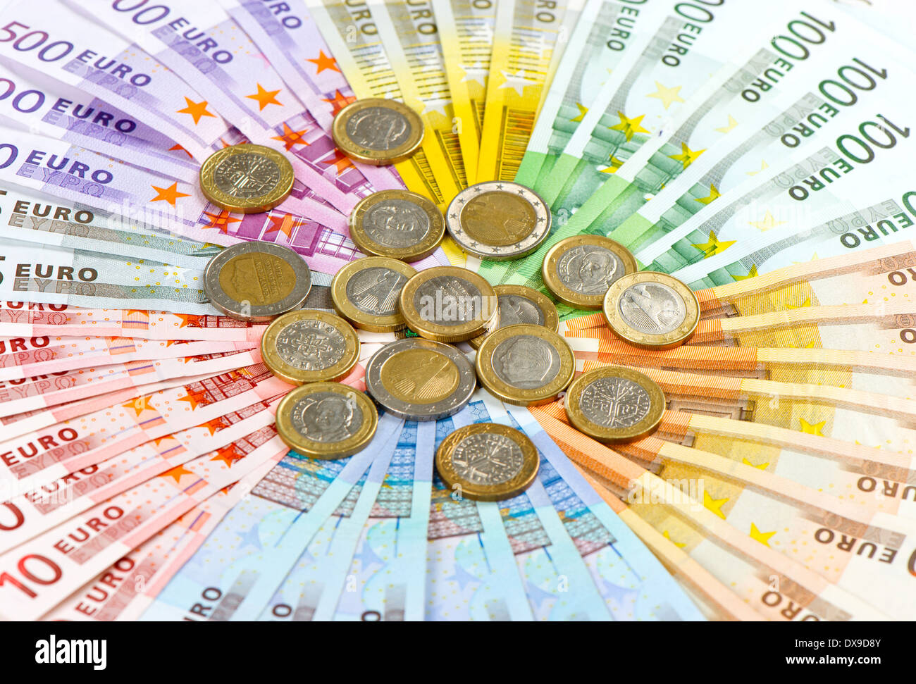 euro coins and banknotes. money background Stock Photo - Alamy