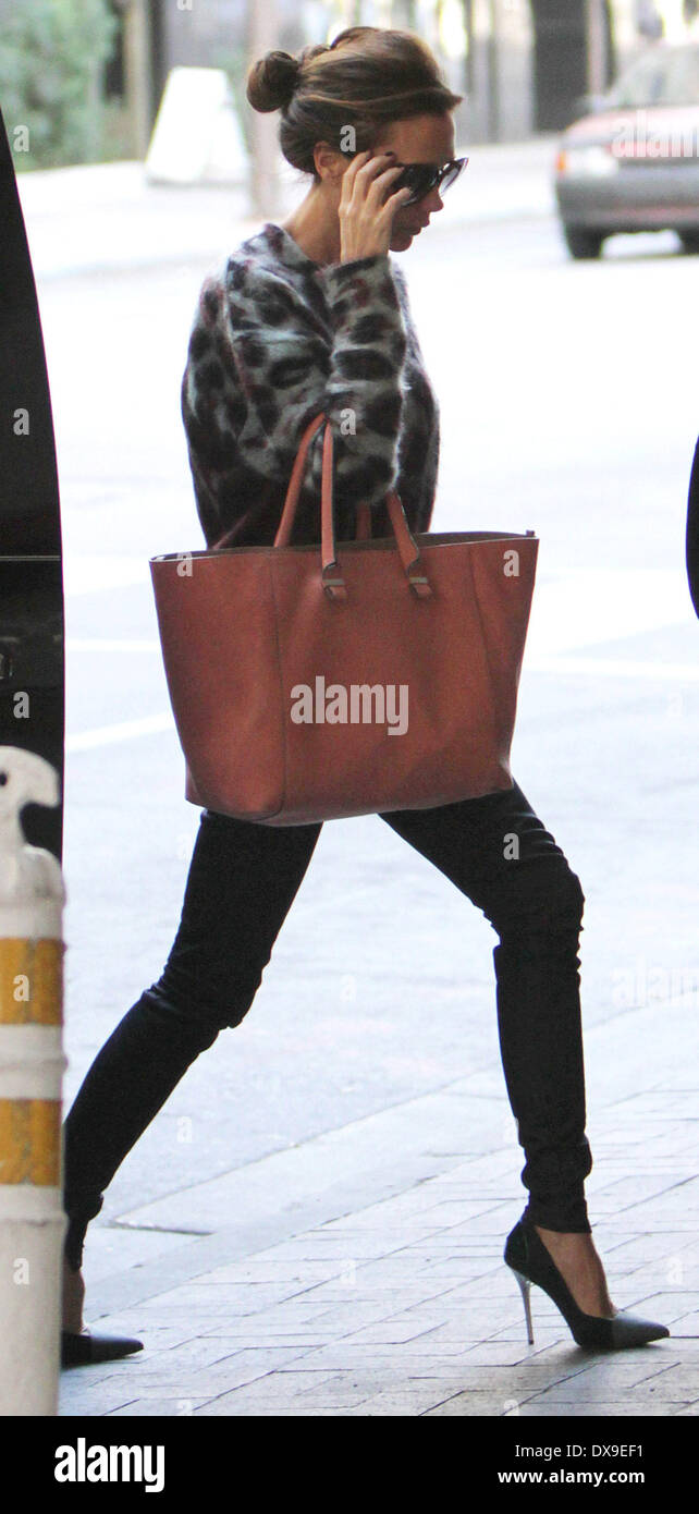 Victoria Beckham is seen arriving at the Nieman Marcus designer store ...