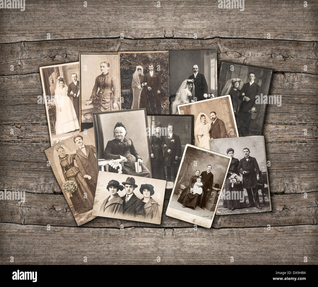 group of vintage family and wedding photos circa 1890-1920. nostalgic ...