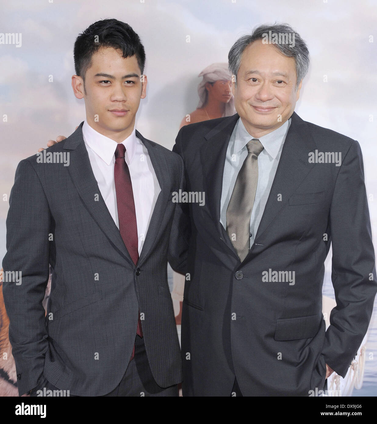 Ang Lee and son, Mason Lee at the industry screening of 'Life Of Pi' held at the Zanuck theatre ...