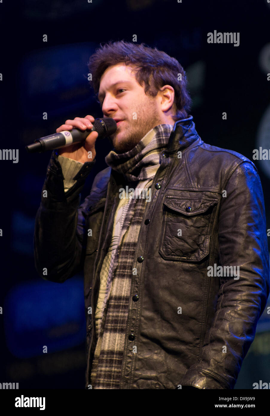 Matt Cardle performs at the Sheffield Christmas lights switch-on ...