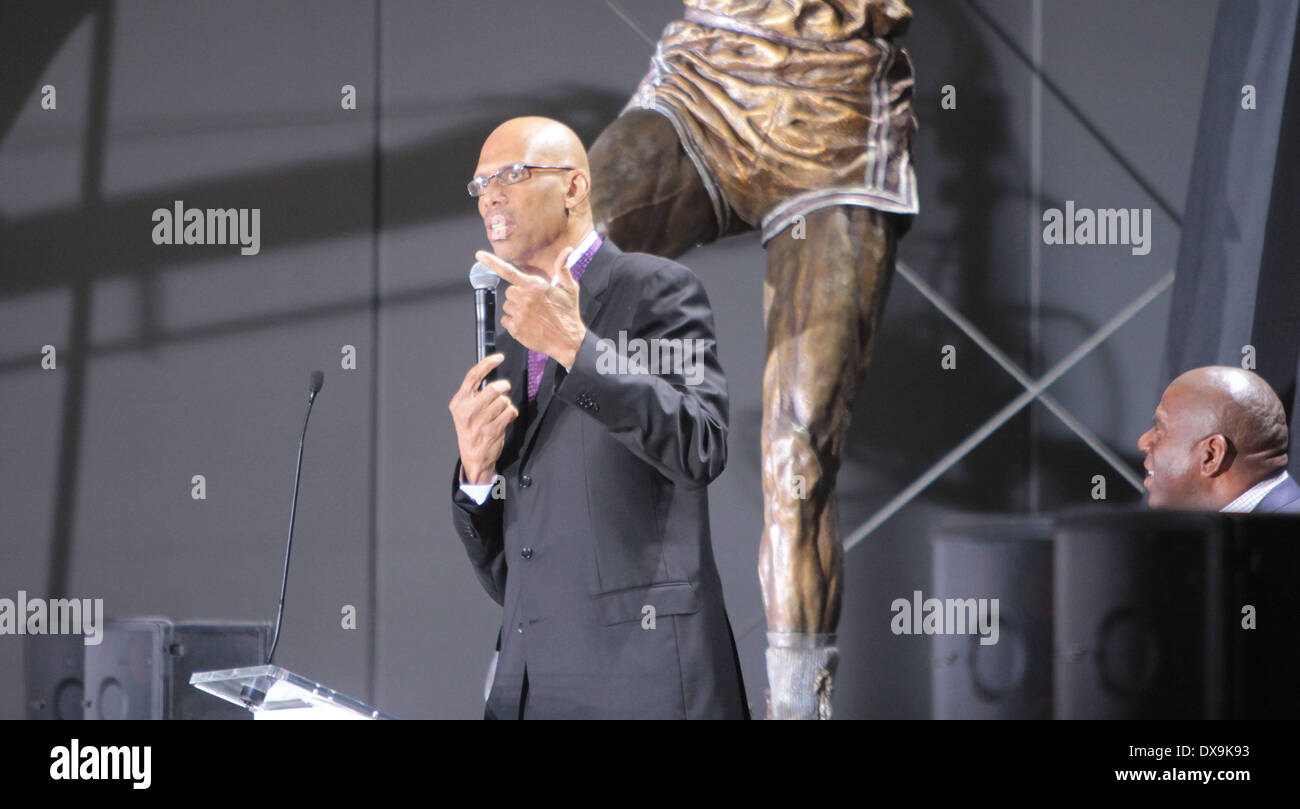 Kareem Abdul Jabbar and Earvin "Magic" Johnson Jr During Kareem Abdul ...
