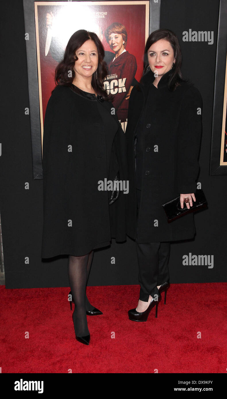 Stella Hopkins with guest, at the 'Hitchcock' premiere at the Ziegfeld ...