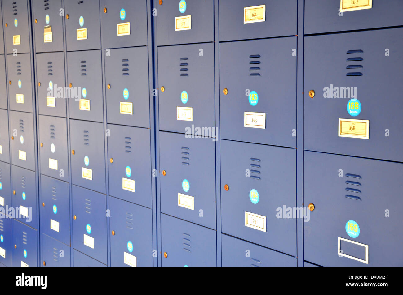 blue locker in the changing room Stock Photo - Alamy