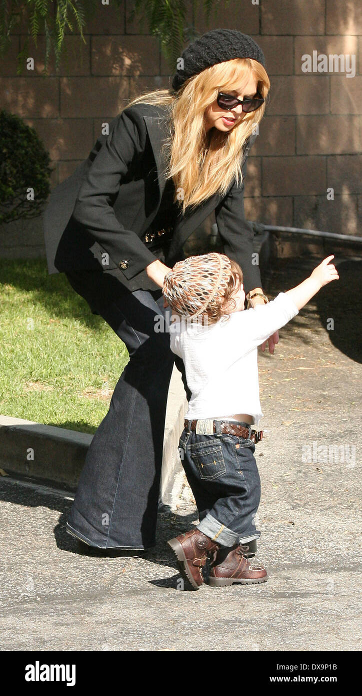 Rachel Zoe with her son Skyler at Hugo's restaurant in West Hollywood ...