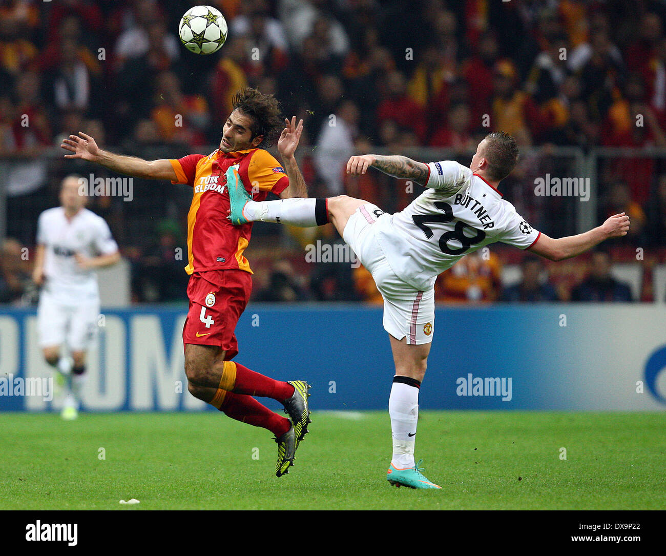 Alexander Buttner of Manchester United and Hamit Altintop of ...