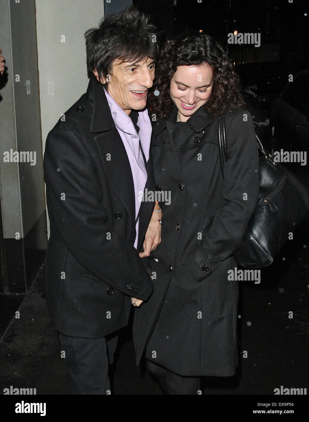 Ronnie Wood and Sally Humphreys leaving the Ivy Club London, England ...