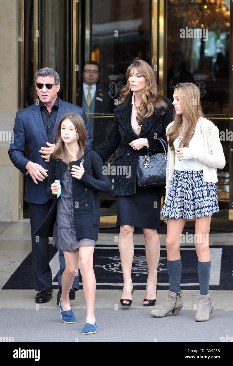 Sylvester Stallone, Jennifer Flavin, Sistine Rose and Scarlet Rose ...