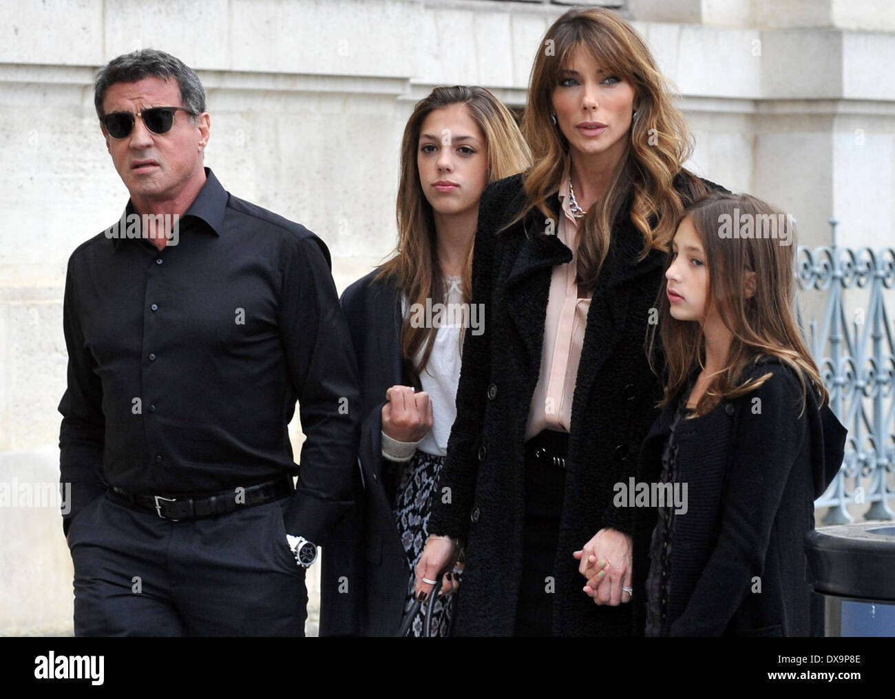 Sylvester Stallone, Jennifer Flavin, Sistine Rose and Scarlet Rose ...