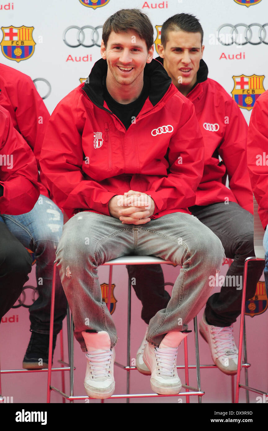 Lionel Messi Barcelona Football Club team attend an Audi event in ...