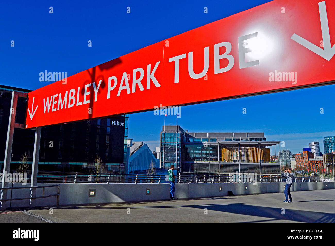 View of the Brent Civic Centre and Wembley Library in distance showing ...