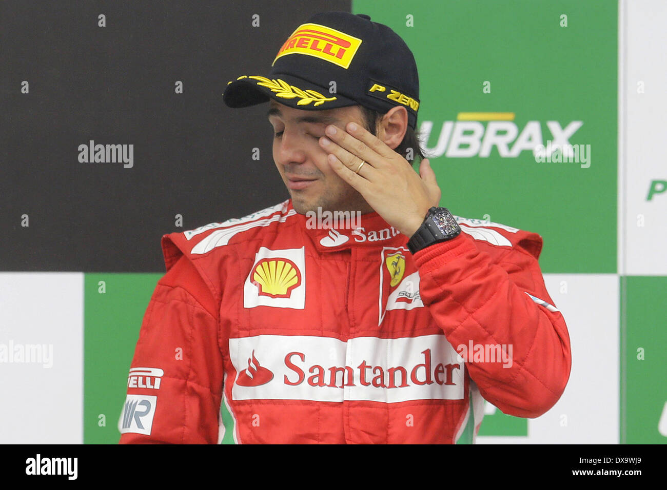 Felipe Massa On The Podium At The Brazilian Formula 1 Grand Prix At The Interlagos Circuit Sao