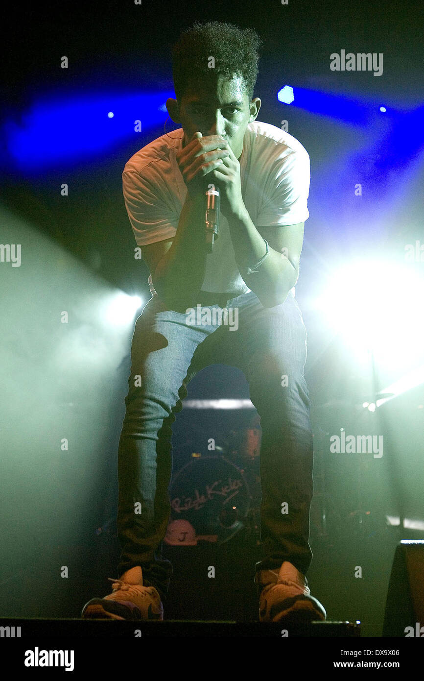 Jordan 'Rizzle' Stephens of Rizzle Kicks performing at the O2 Academy ...